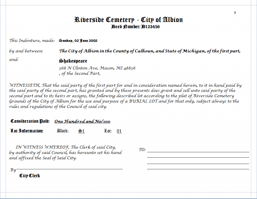Cemetery Management 5 - BS&A Software
