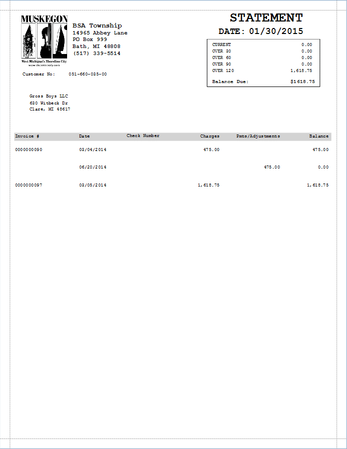 Miscellaneous Receivables 15 - BS&A Software
